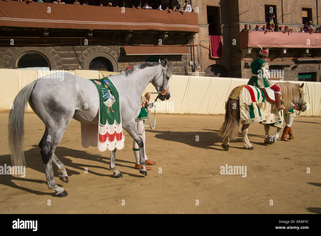 Parades prior to the Palio horse race at Il Campo (Medieval town square ...