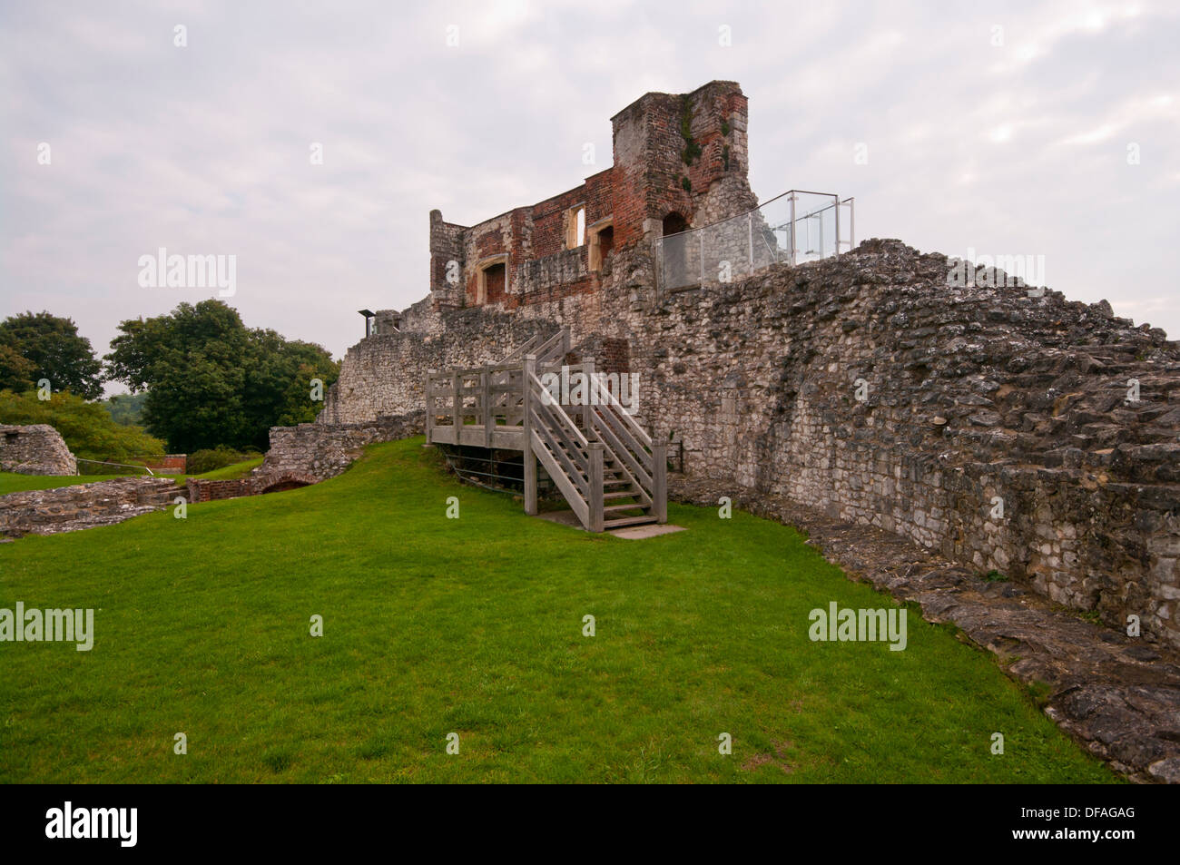 The Inside Walls Of The Shell Keep Of Farnham Castle Surrey England UK ...