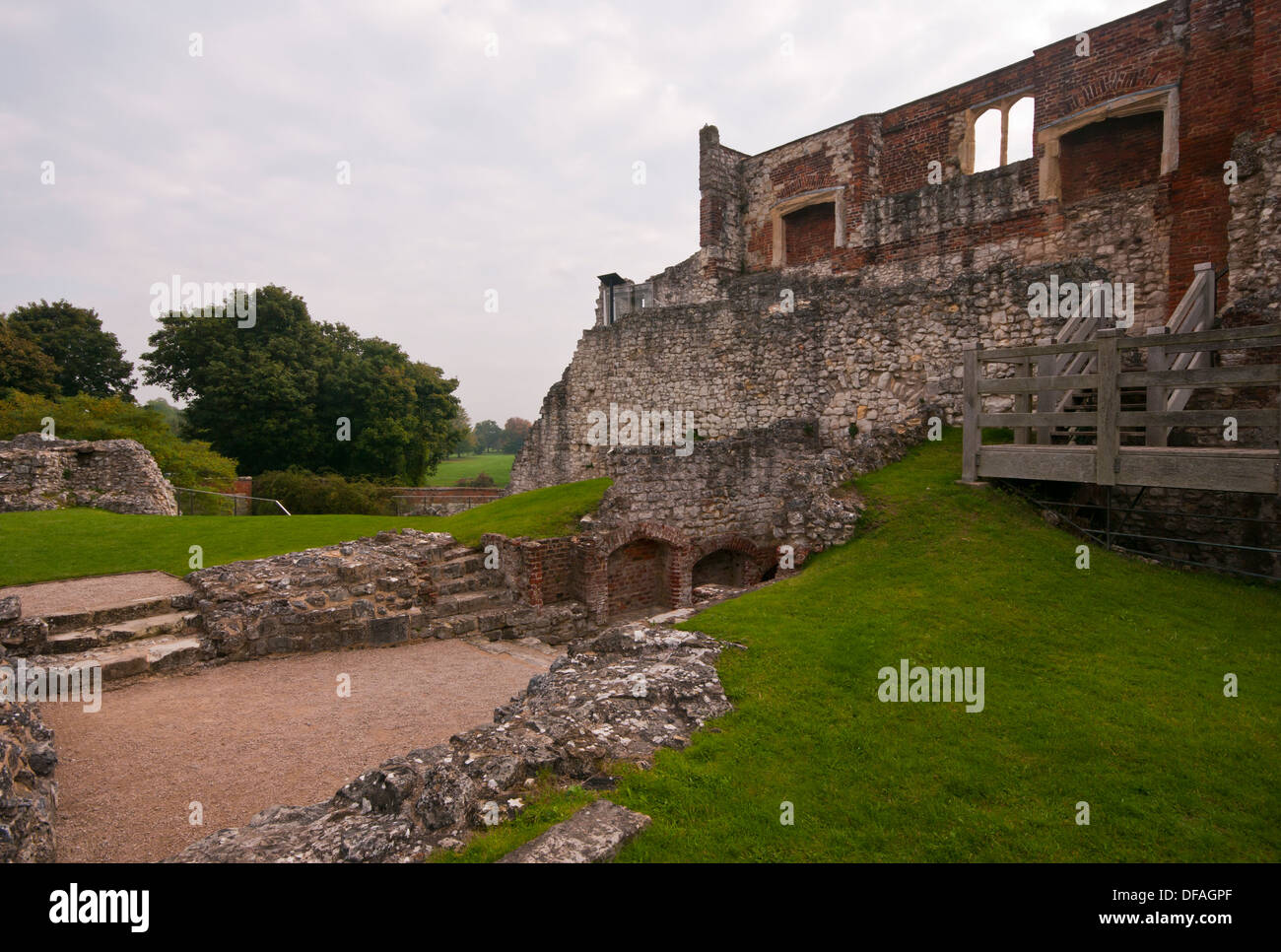 Inside The Shell Keep Of Farnham Castle Surrey England UK Stock Photo ...
