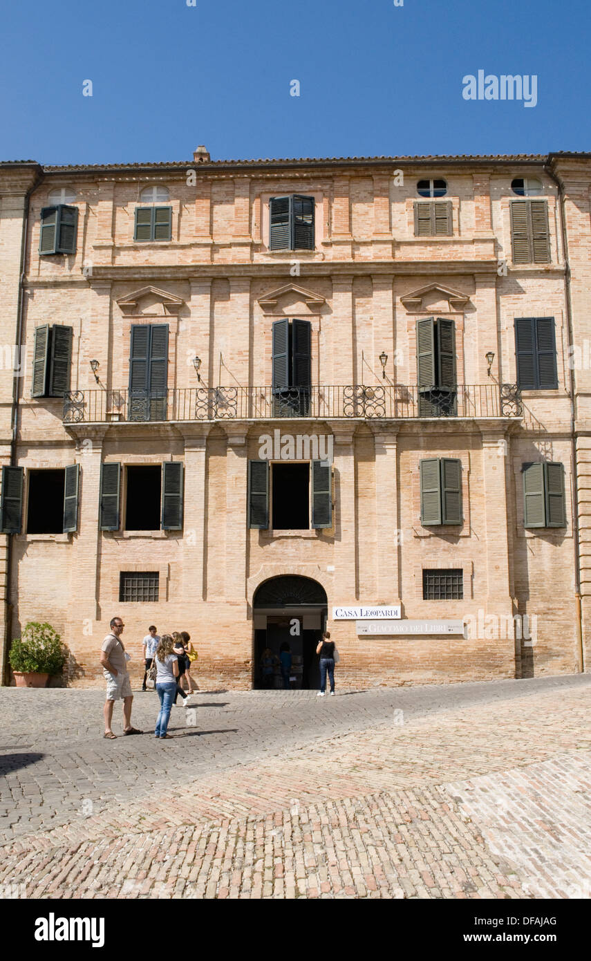 Leopardi palace, Giacomo Leopardi home, Recanati, Marche, Italy Stock ...