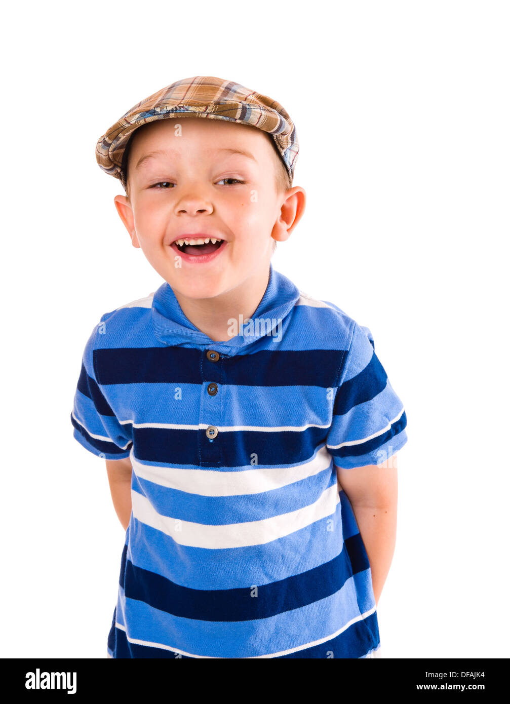 Child play with a cloth cap, white background Stock Photo - Alamy