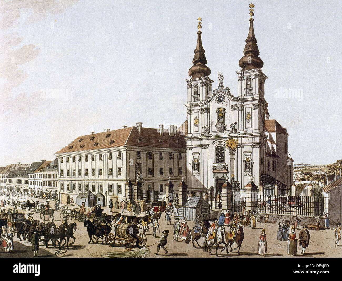 History of Austria. Vienna. Upper Market near the Mariensaule. 1793 ...