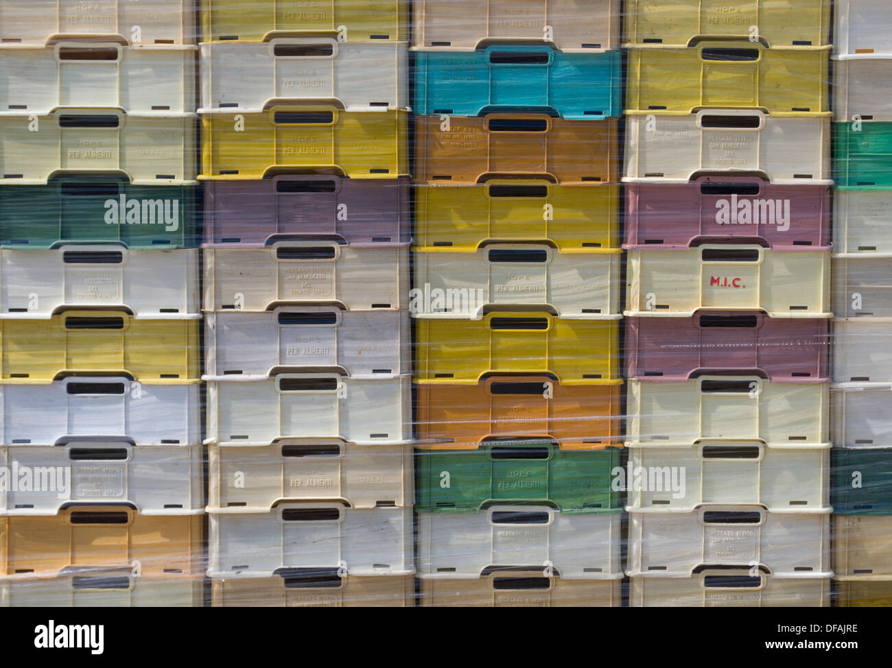 Stacked plastic fish boxes hi-res stock photography and images - Alamy