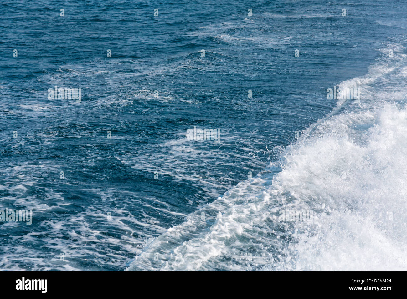 Wavy sea water - the way after the ferryboat Stock Photo - Alamy