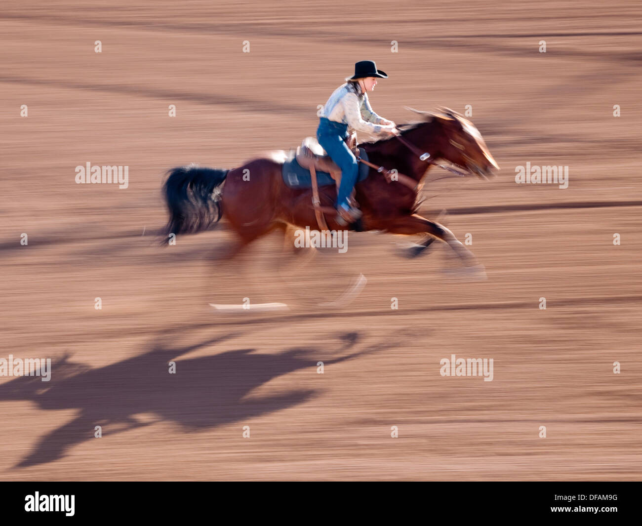 Barrel racing cowgirls in action hi-res stock photography and images ...