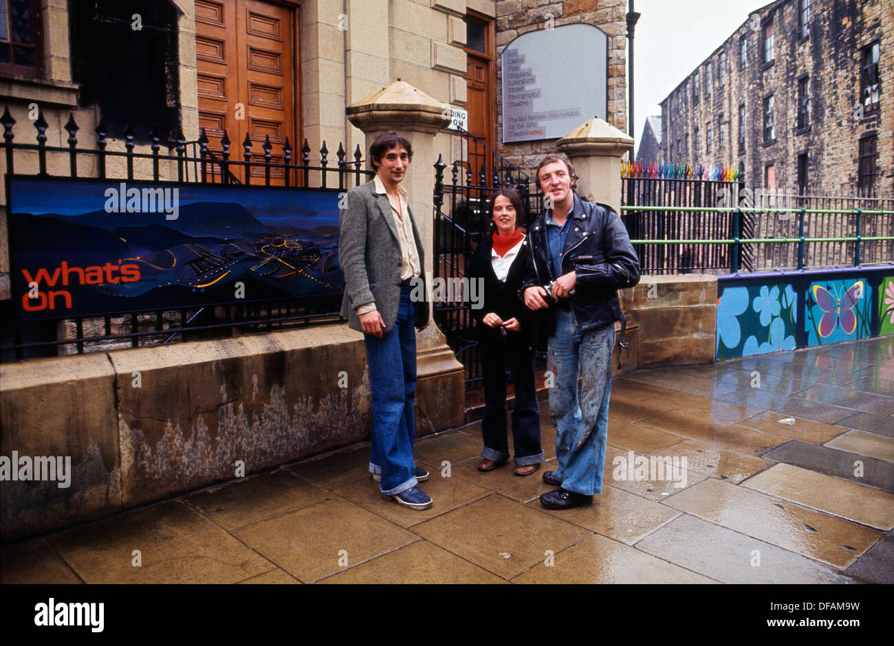 Artist Walter Kershaw and friends on the streets of Rochdale Lancashire ...