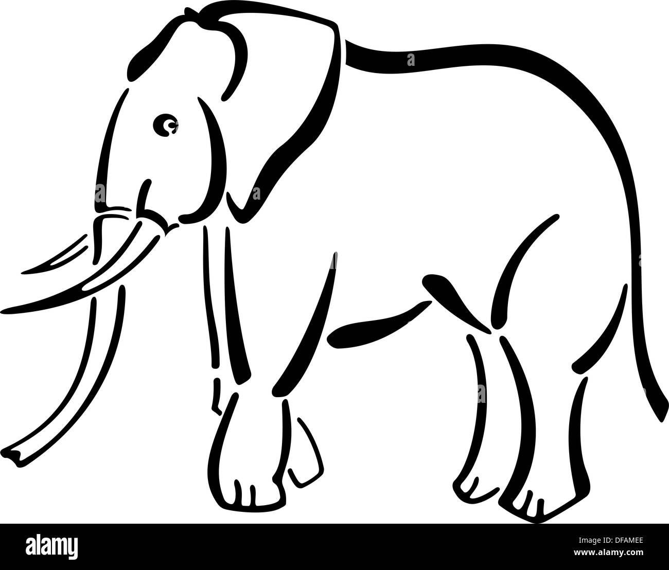 Cartoon elephant animal outline hi-res stock photography and images - Alamy