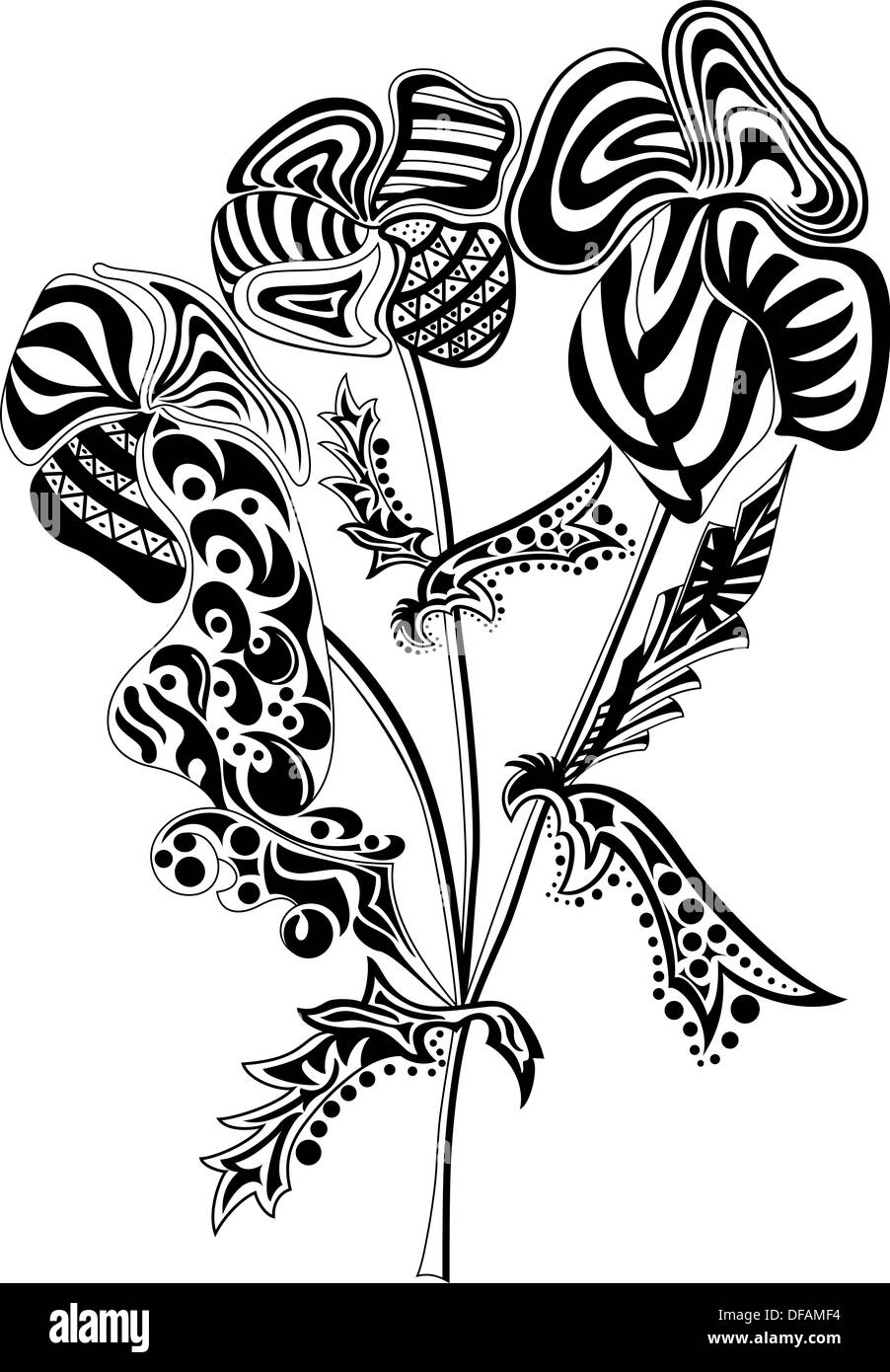 Abstract flower Black and White Stock Photos & Images - Alamy