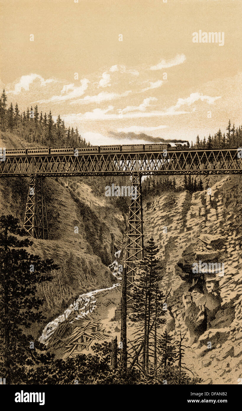 Canadian Pacific Railroad trestle over Stoney Creek, 296 feet high ...