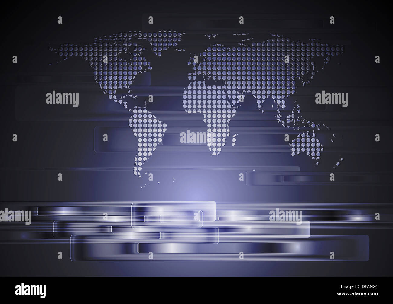 Dark abstract technology background with world map. Vector design eps ...