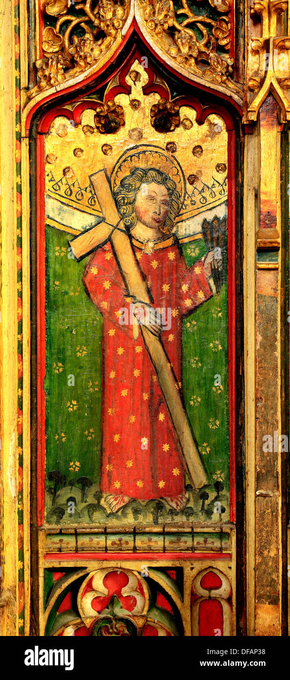 Medieval painting paintings saint saints screens england uk hi-res ...