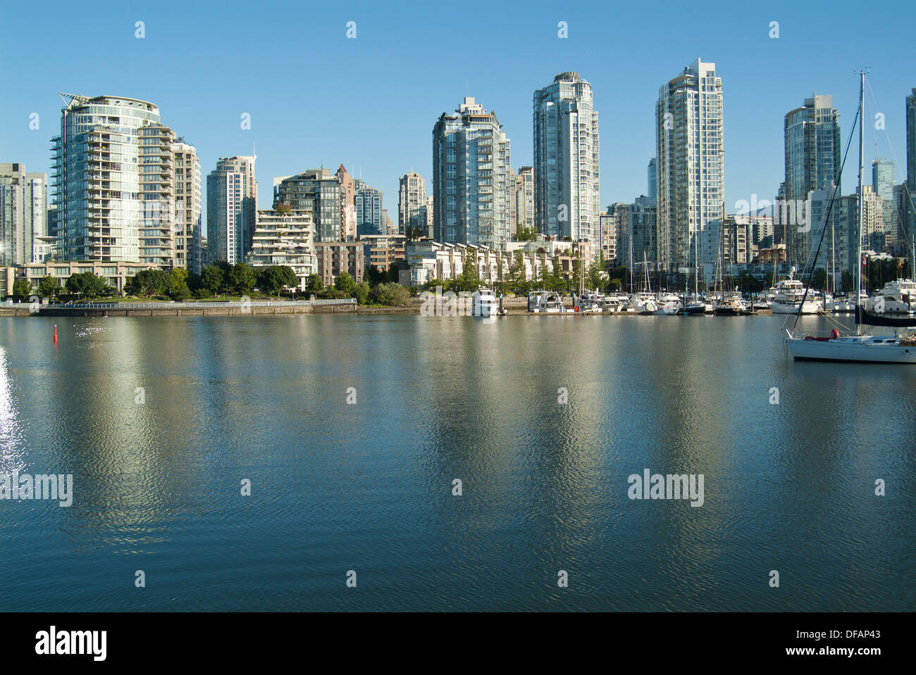 buildings on the north shore of False Creek, Vancouver, BC, Canada ...