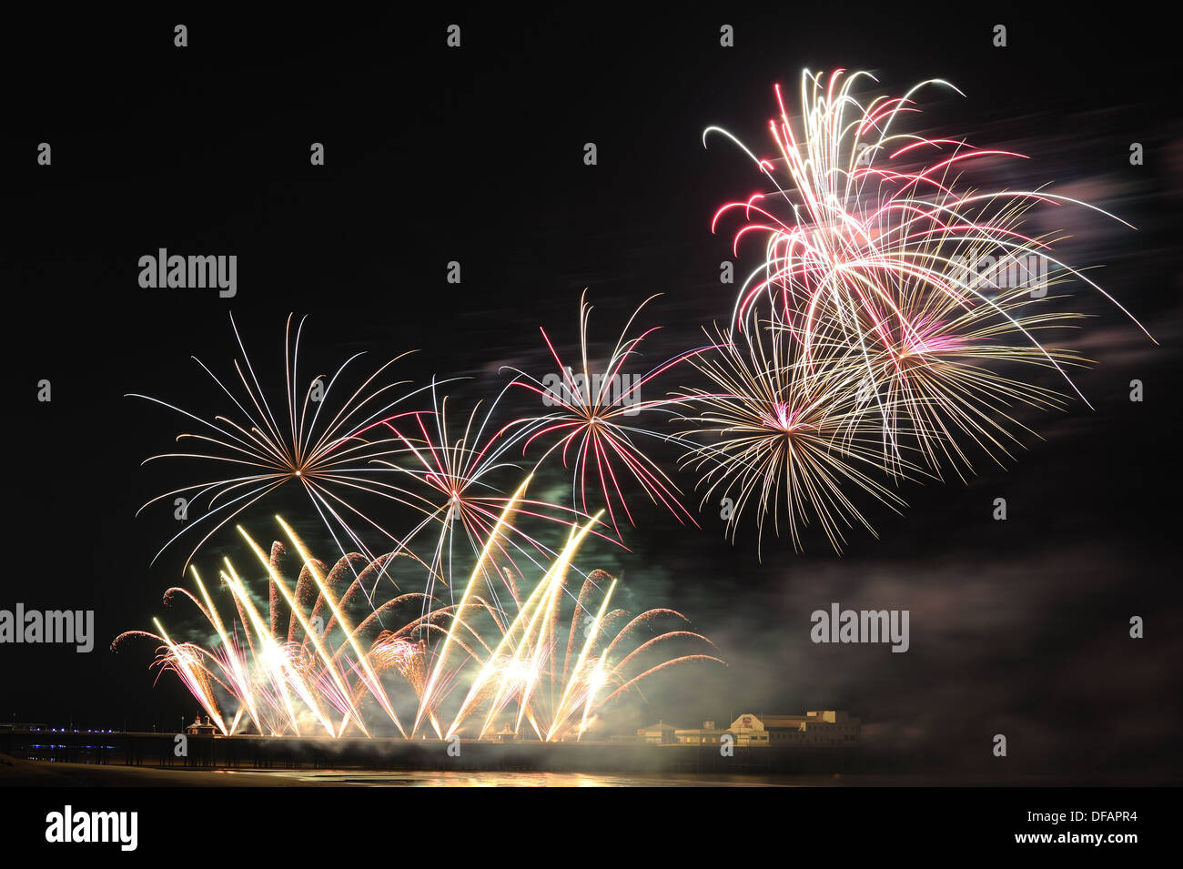 fireworks display on Blackpool north pier Stock Photo - Alamy