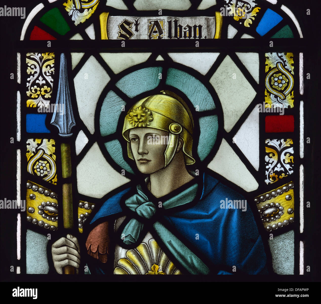 Saint Alban, detail of North aisle window. Church of Saint Michael and ...