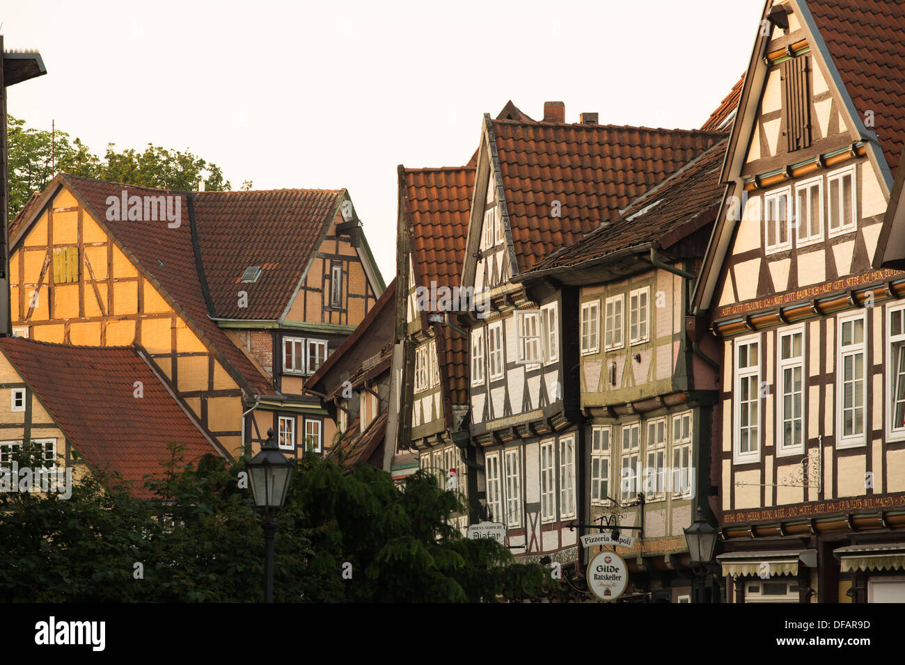 A quaint old street in the historical town of Celle, Lower Saxony ...