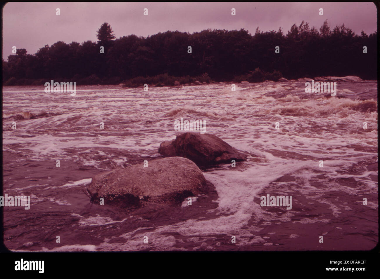 This photograph shows the Androscoggin River below the bridge at North ...