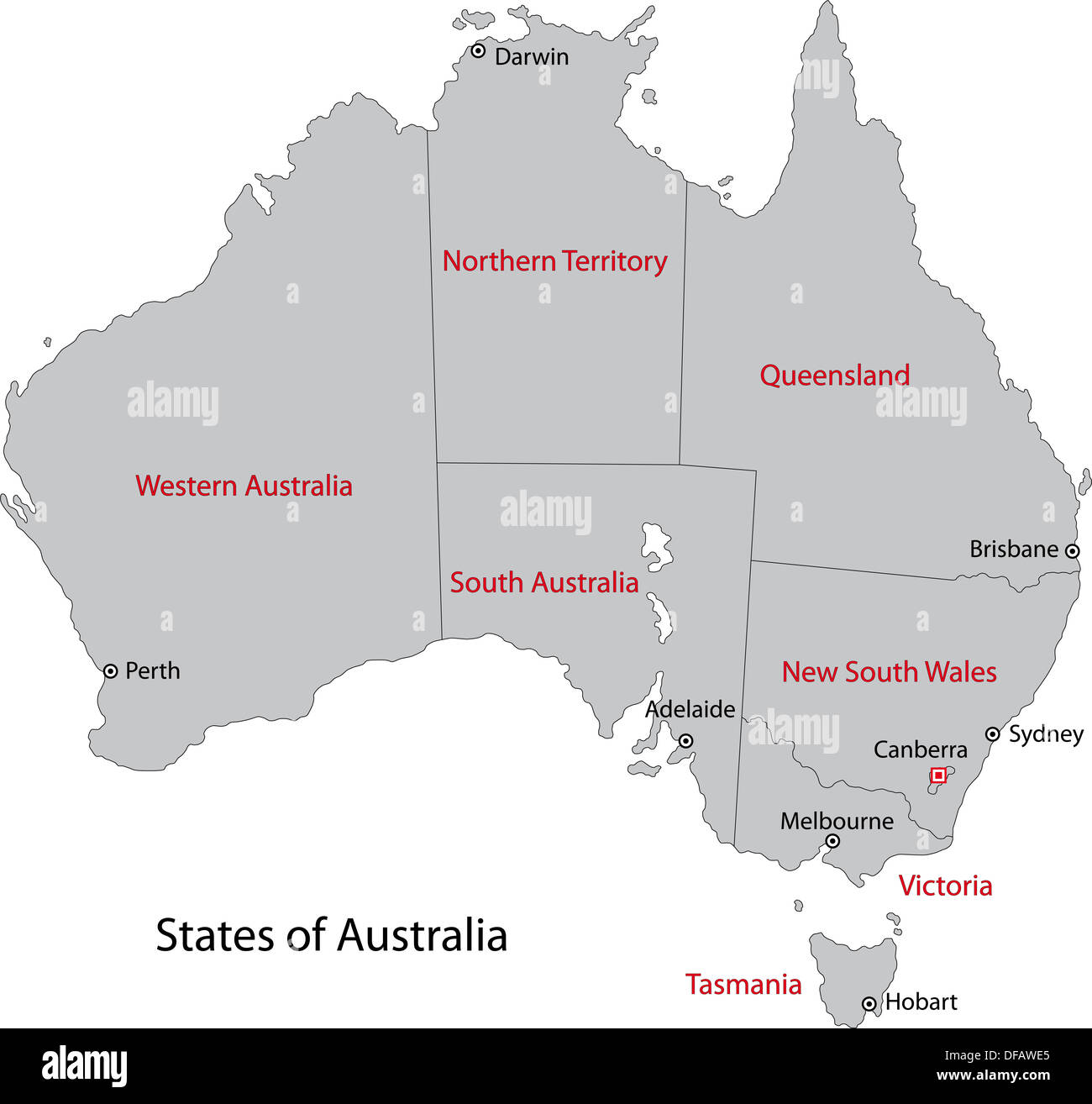 Gray Australia map Stock Photo - Alamy