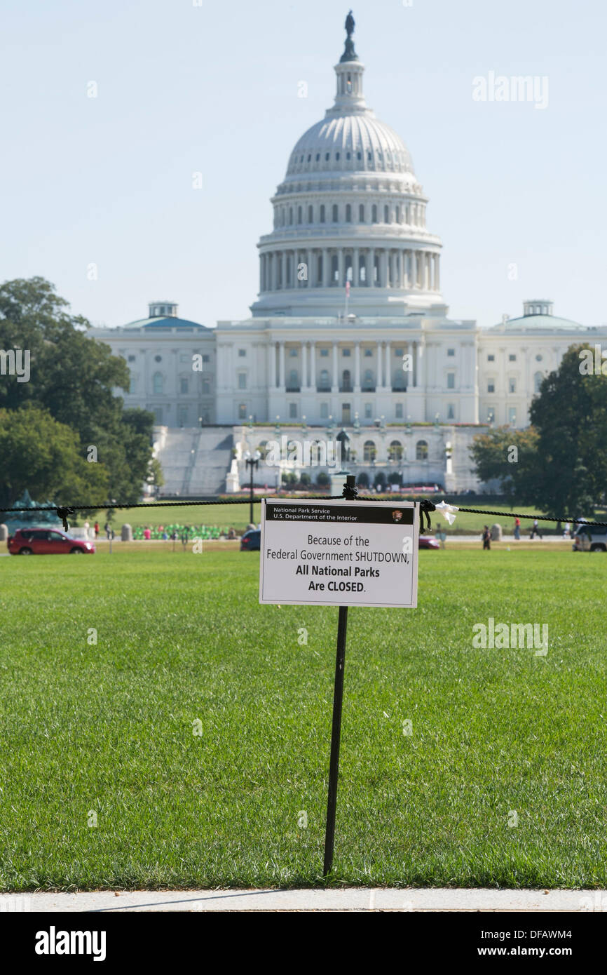 Washington DC, USA. 01st Oct, 2013. A portion of the National Mall with ...