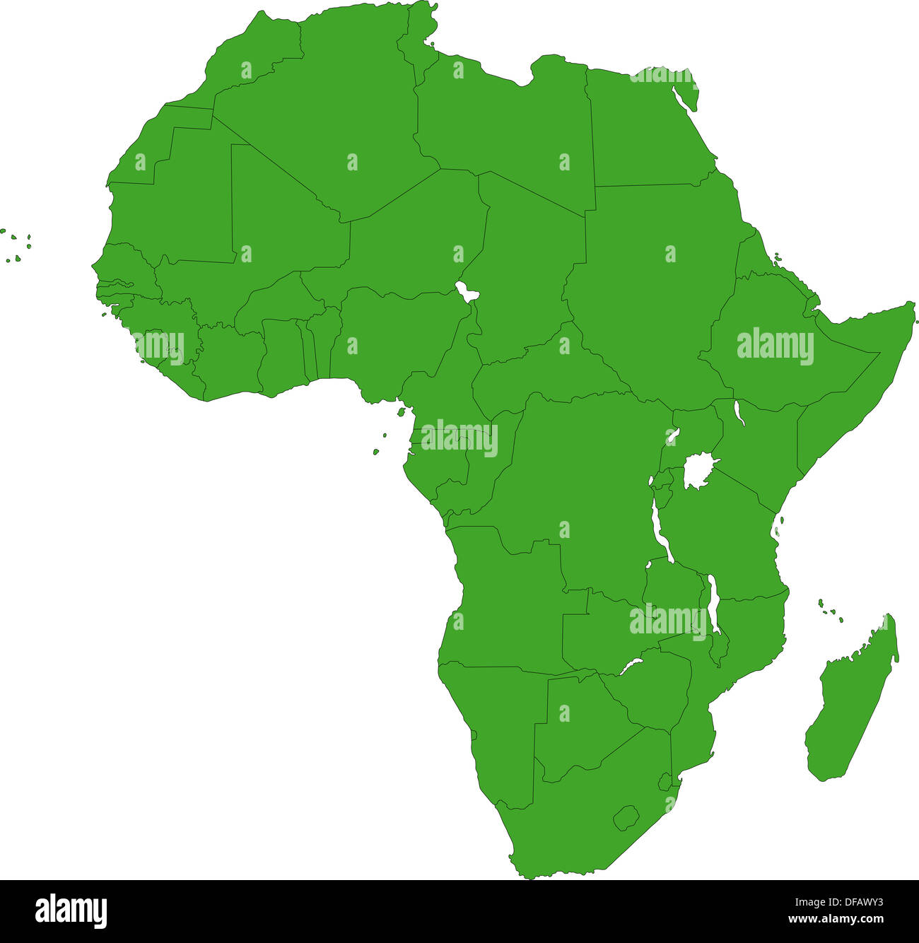 Green Africa Map Stock Photo Alamy