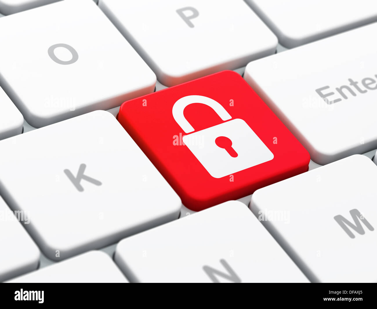 Protection concept: Closed Padlock on computer keyboard backgrou Stock ...