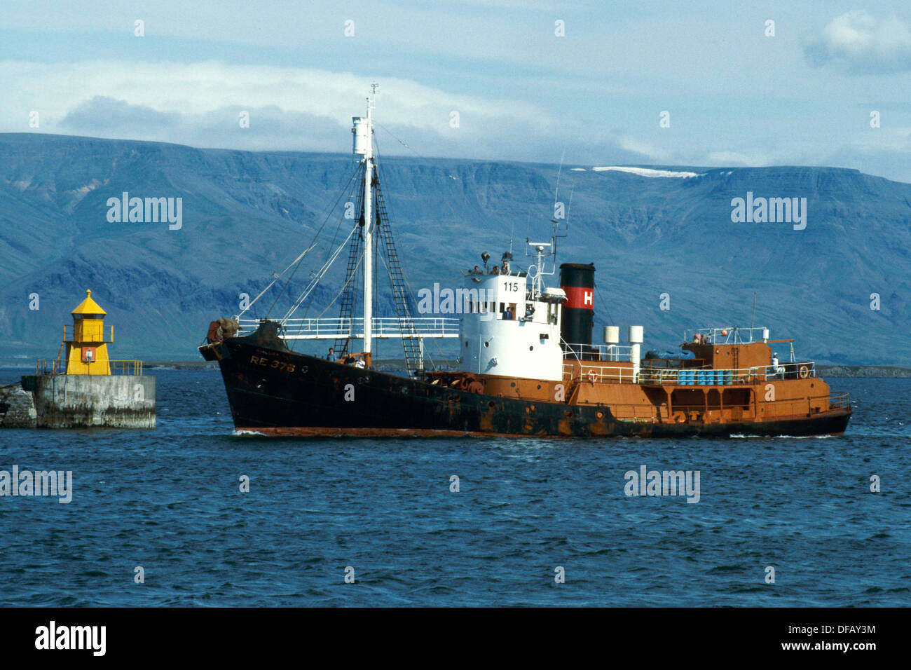 Old Icelandic whale catcher. Iceland Stock Photo - Alamy