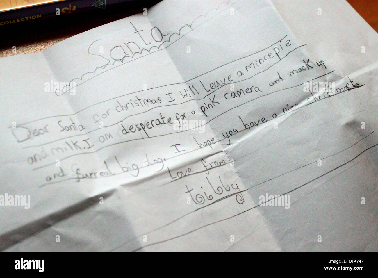 Child's letter to santa Stock Photo - Alamy