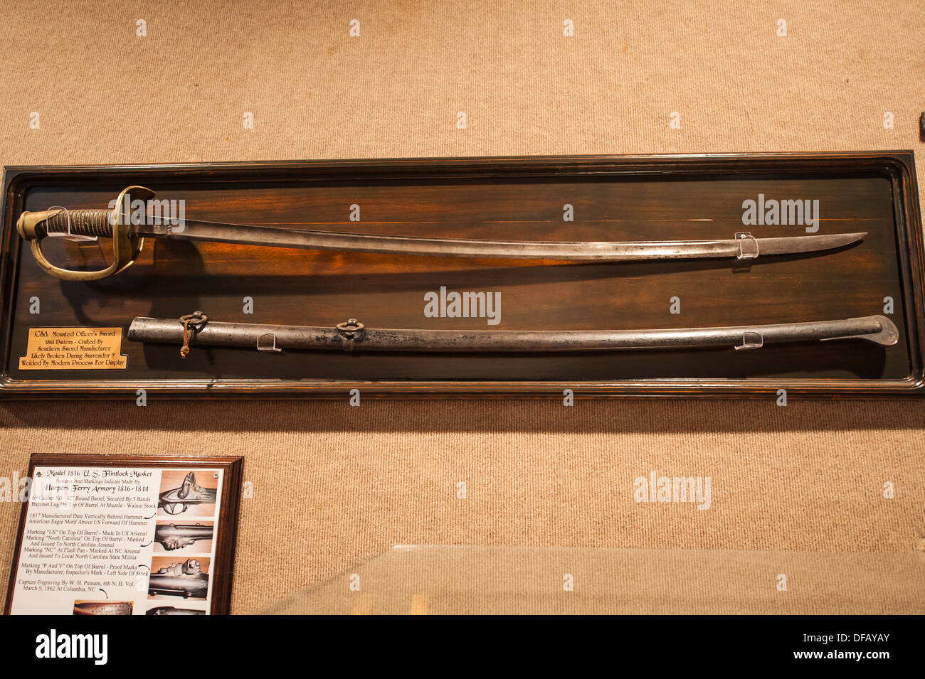 Civil War sword exhibit at the Port Of Plymouth Roanoke River Museum ...