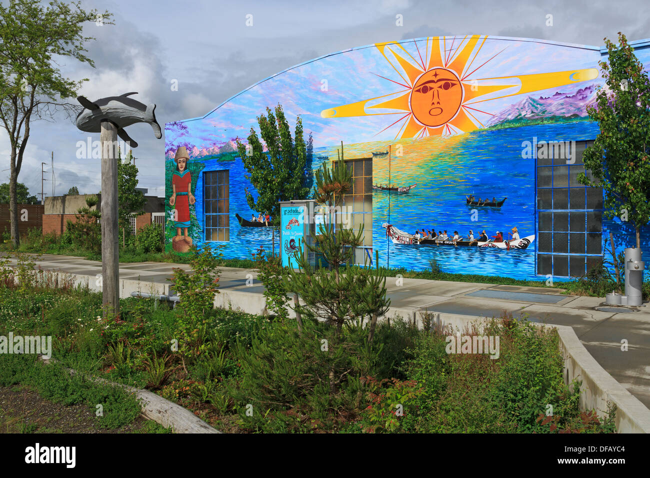 Canoe Journey Mural by Ira Coyne,Olympia,Washington State,USA Stock ...