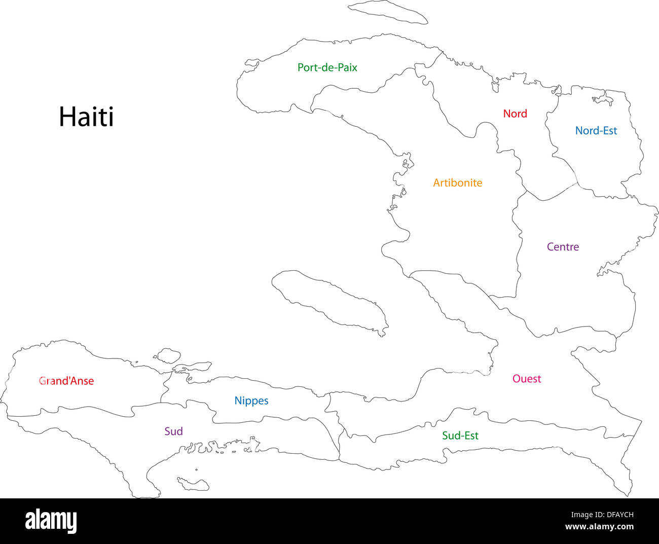 Outline Haiti map Stock Photo - Alamy