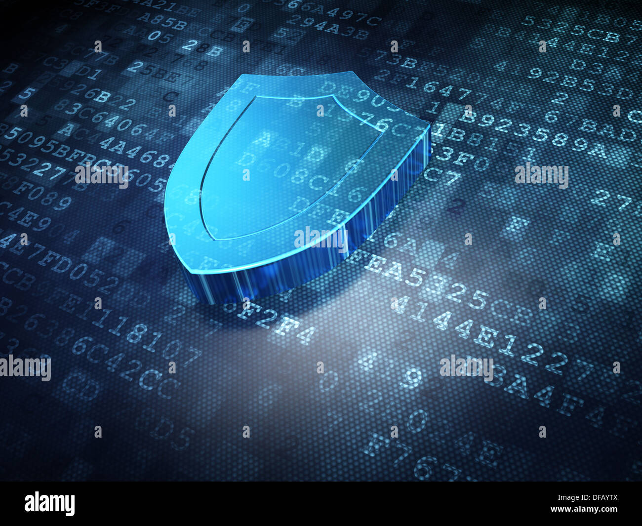 Security concept: blue shield on digital background Stock Photo - Alamy
