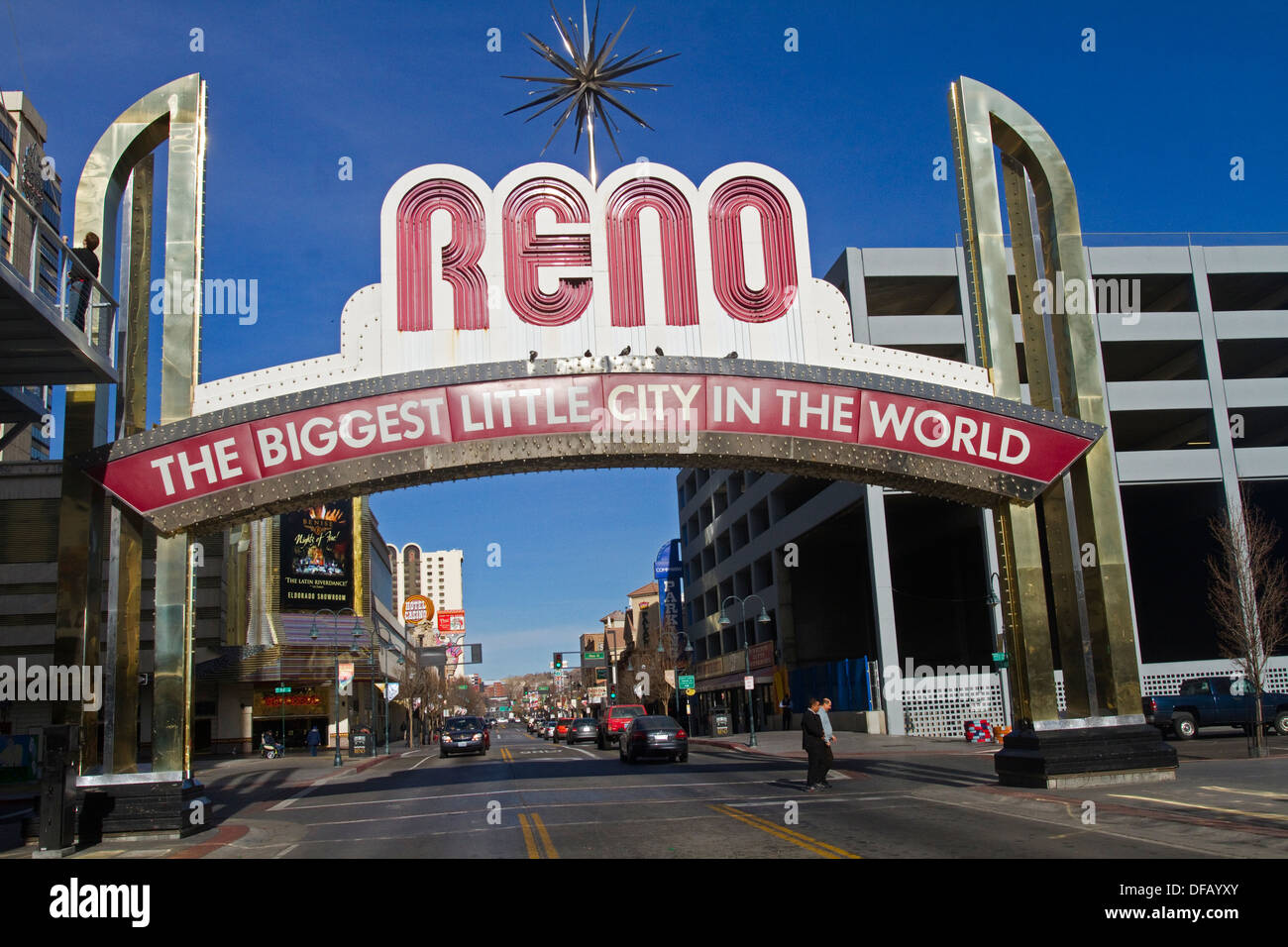 Welcome Sign in Downtown Reno, Nevada, USA ´The Biggest Little City ...