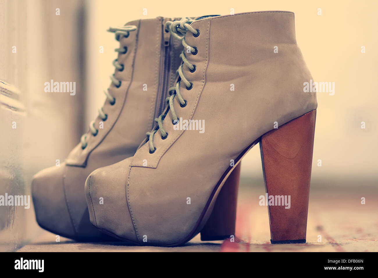 Tall platform fashion boots Stock Photo - Alamy