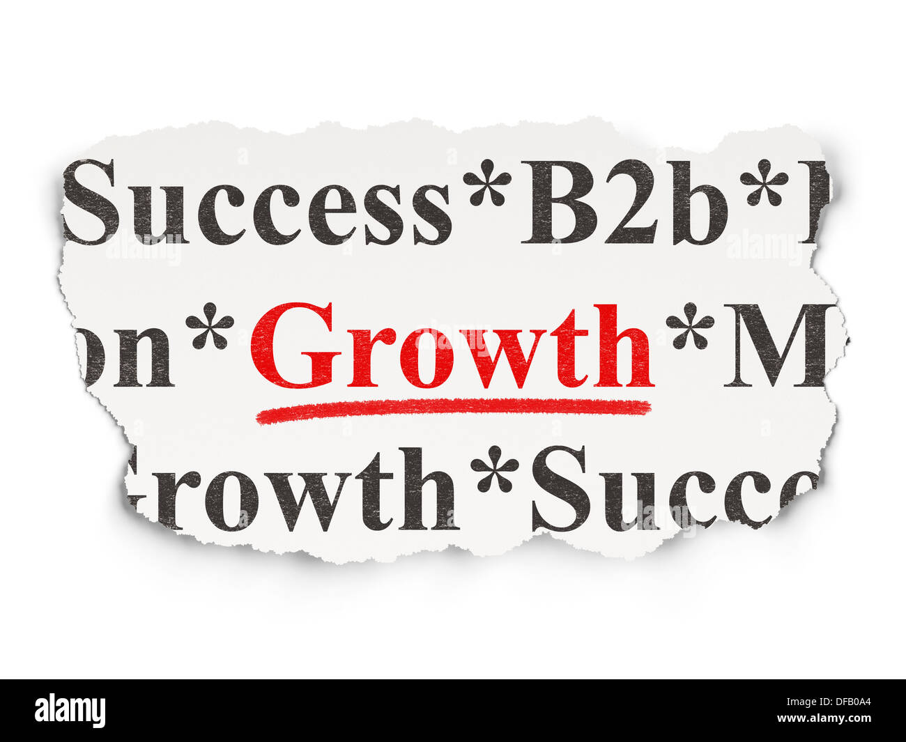 Torn newspaper with words Growth on background Stock Photo - Alamy