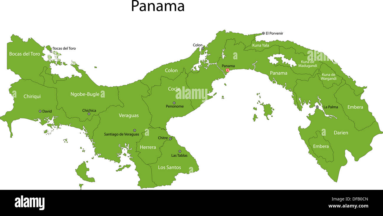 Green Panama map Stock Photo - Alamy