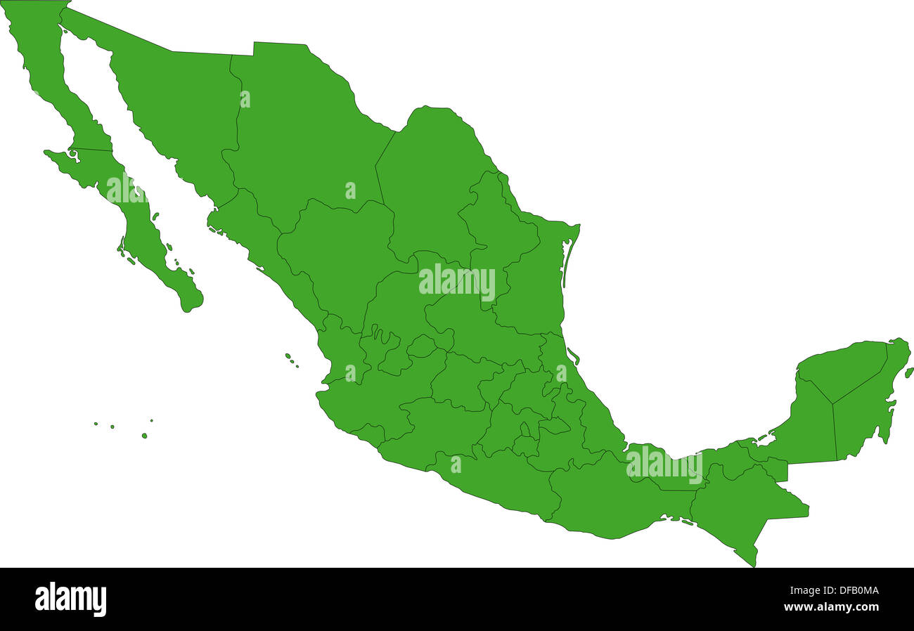 Mexico map hi-res stock photography and images - Alamy