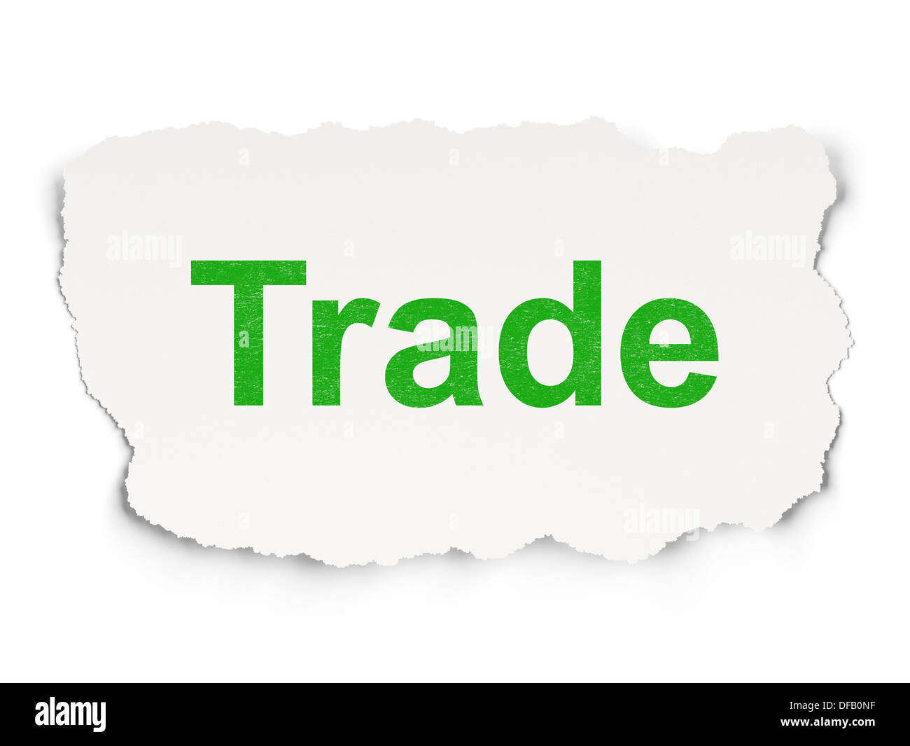 Torn paper with words Trade on background Stock Photo - Alamy