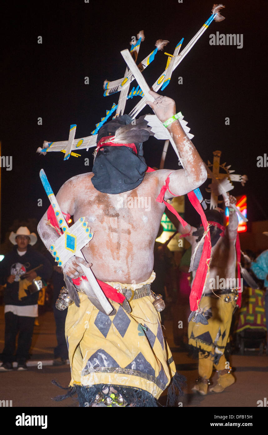 Native American with traditional costume participates at the annual ...
