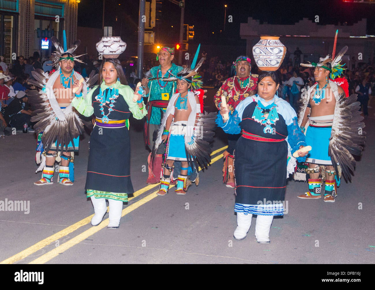 Native American with traditional costume participates at the annual ...