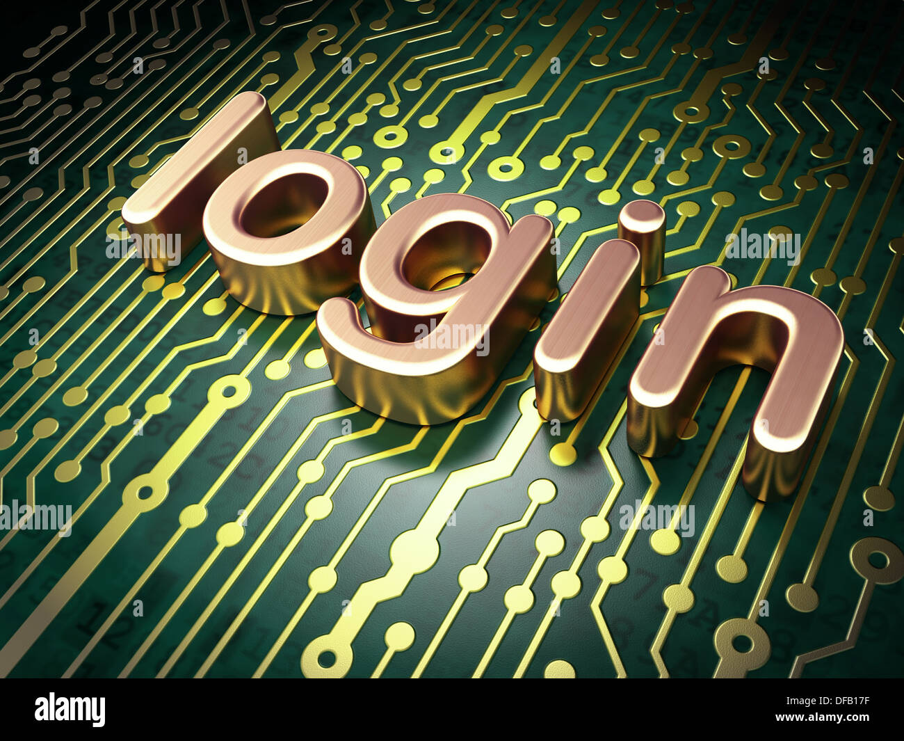 Security concept: circuit board with word login Stock Photo - Alamy