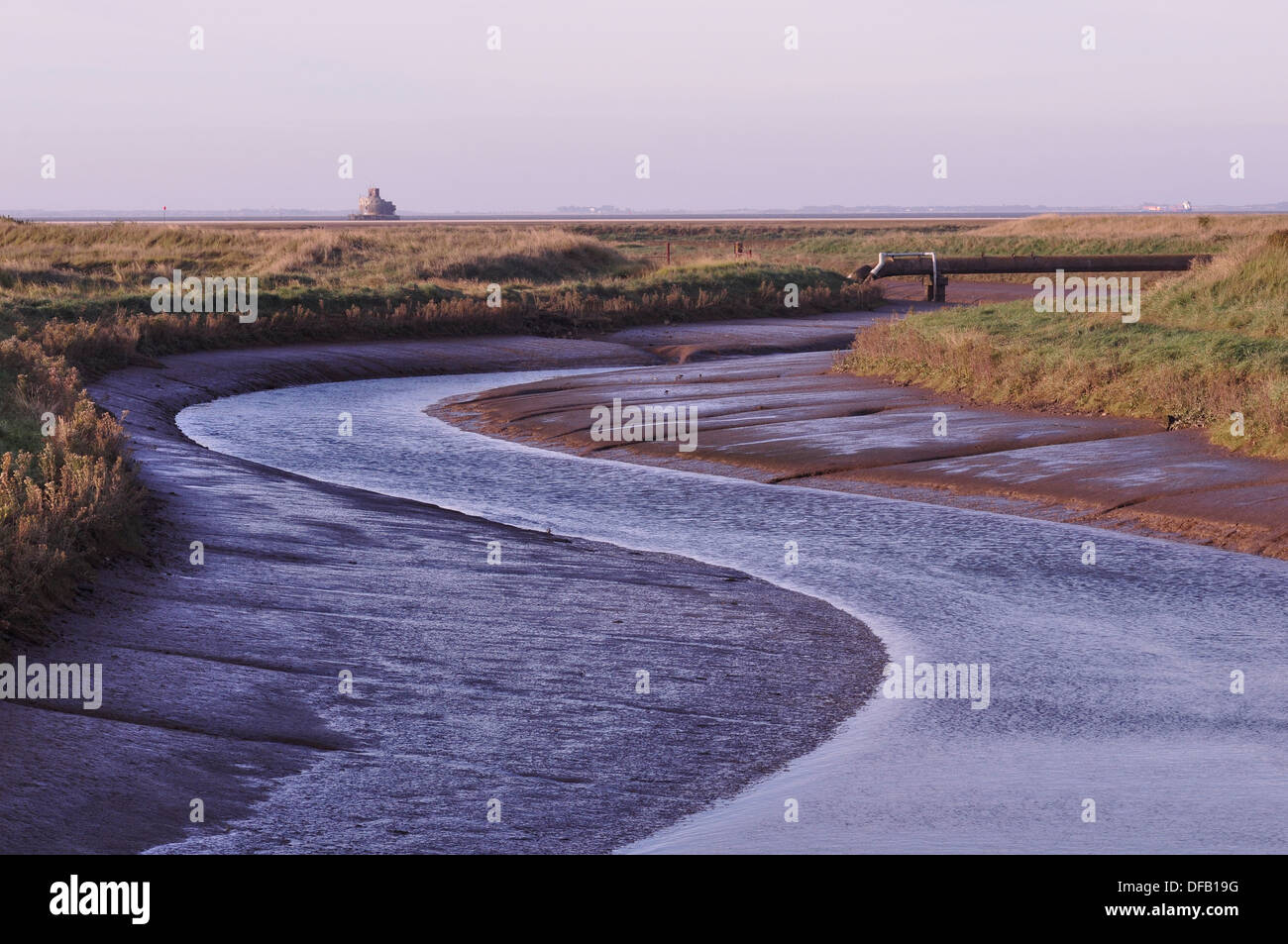 Louth Canal towards the sea below Tetney Lock Lincolnshire Stock Photo ...
