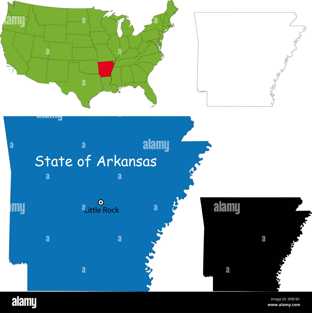 Arkansas county map hi-res stock photography and images - Alamy