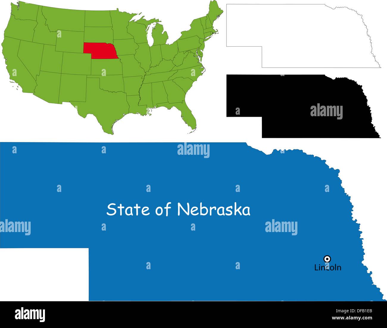 Nebraska map hi-res stock photography and images - Alamy