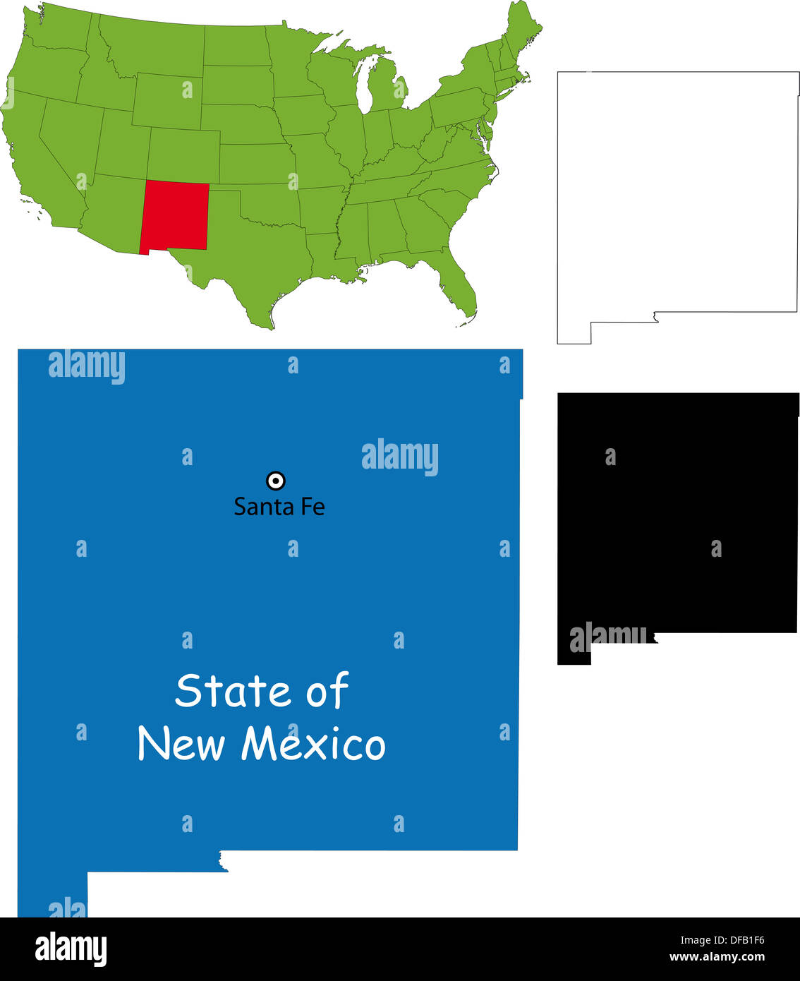 Map of aztec new mexico hi-res stock photography and images - Alamy