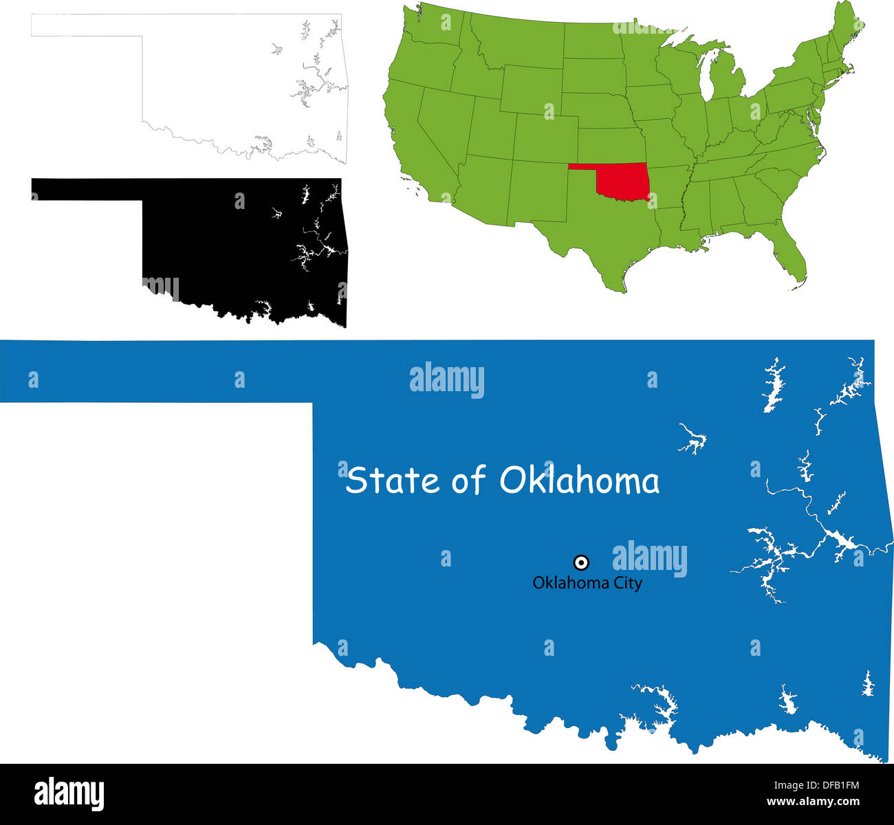 Oklahoma map hi-res stock photography and images - Alamy