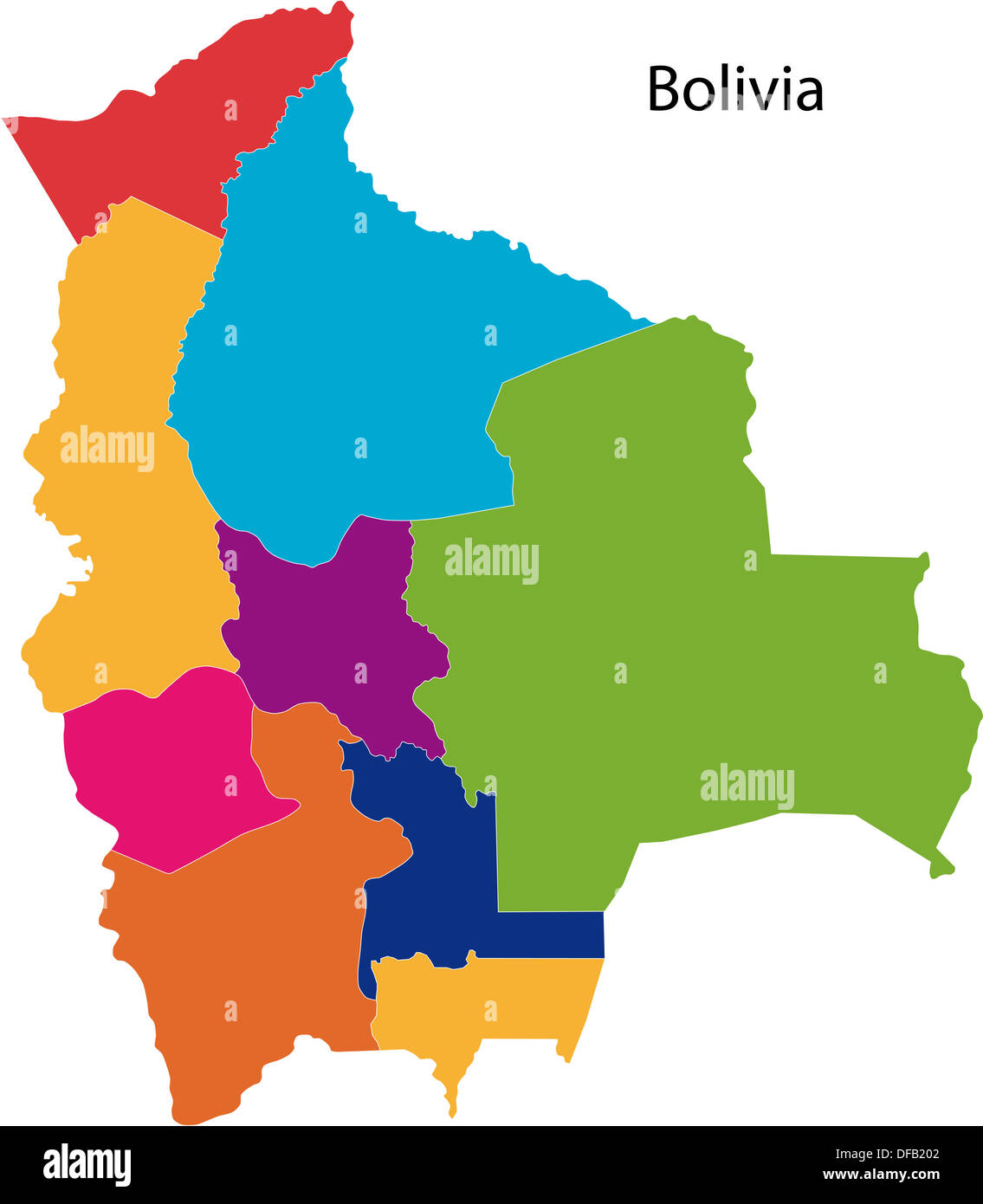 Colorful Bolivia map Stock Photo - Alamy