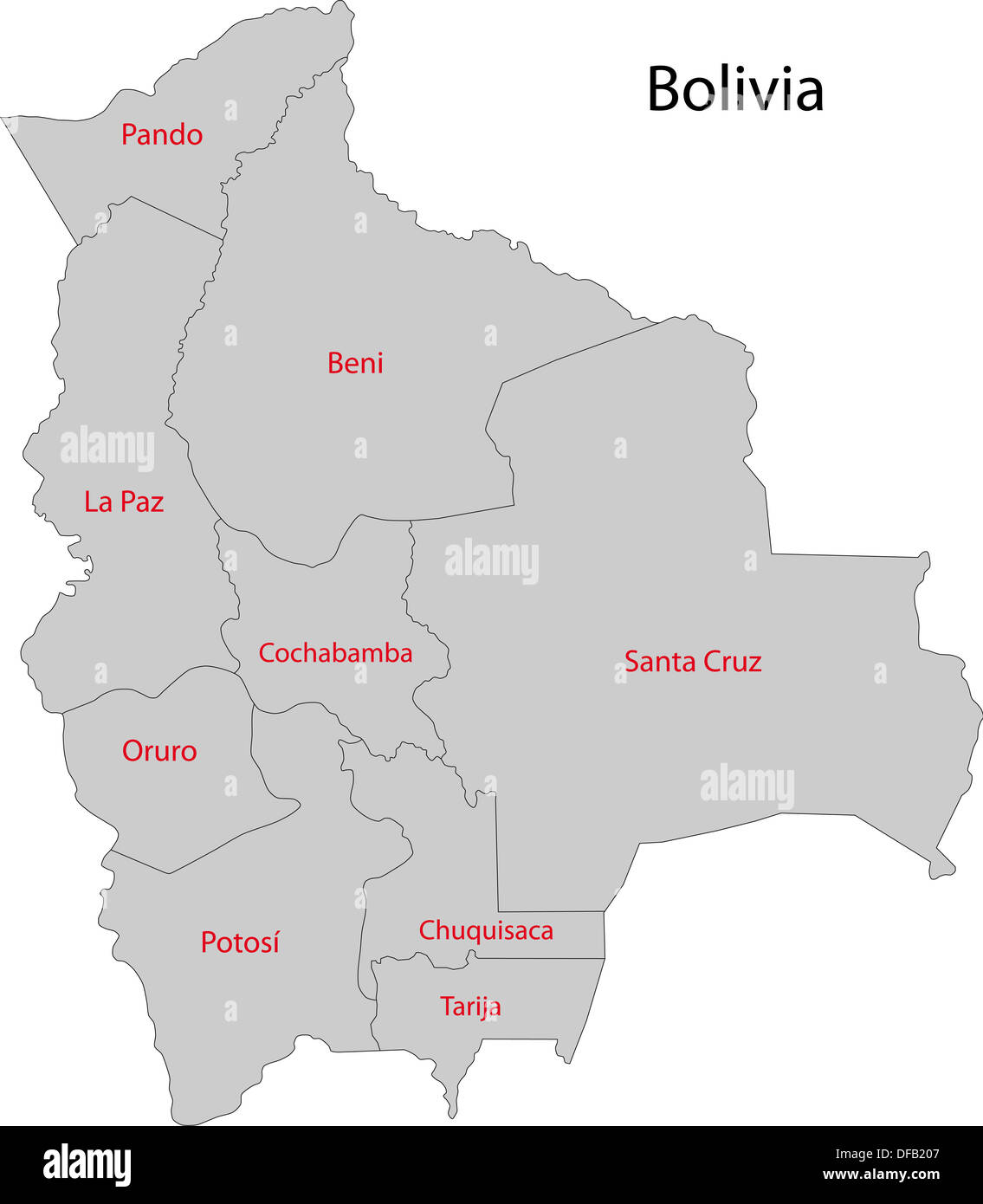 Bolivia map grey hi-res stock photography and images - Alamy