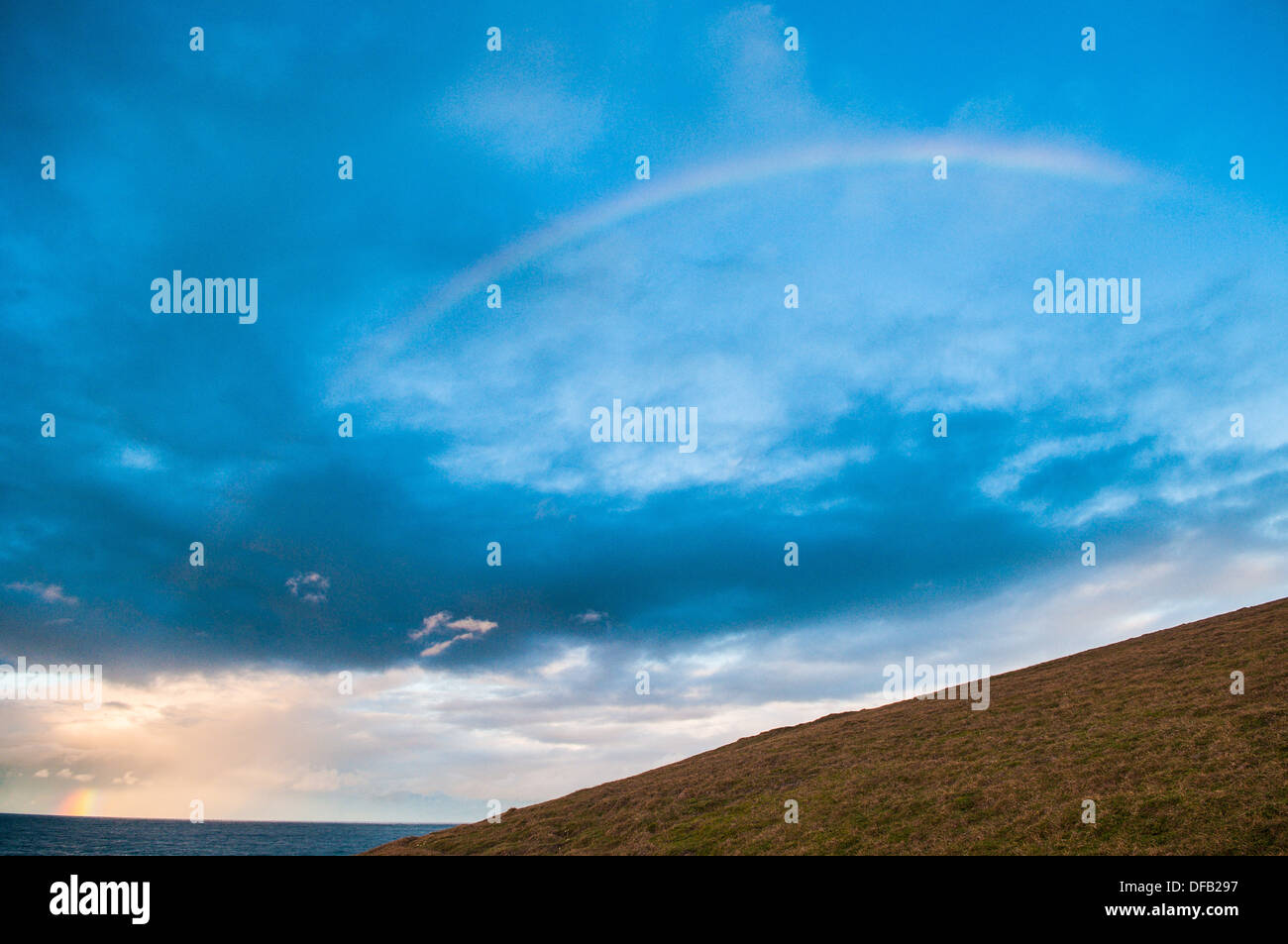 Rainbow Over The Beach Stock Photos & Rainbow Over The Beach Stock ...
