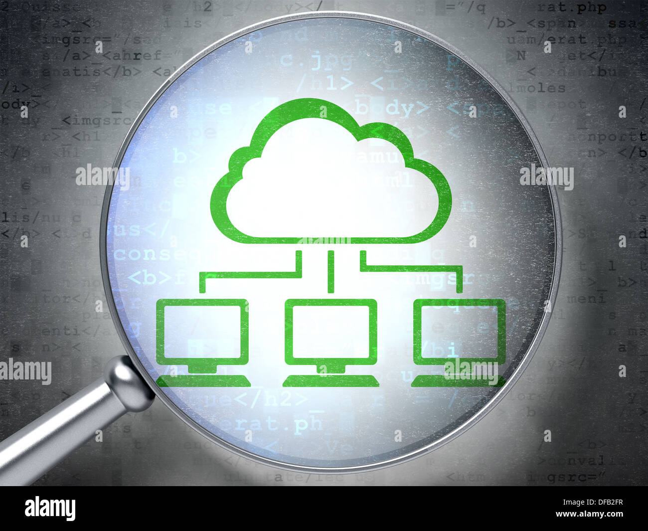 Networking concept: Cloud Network with optical glass on digital Stock ...