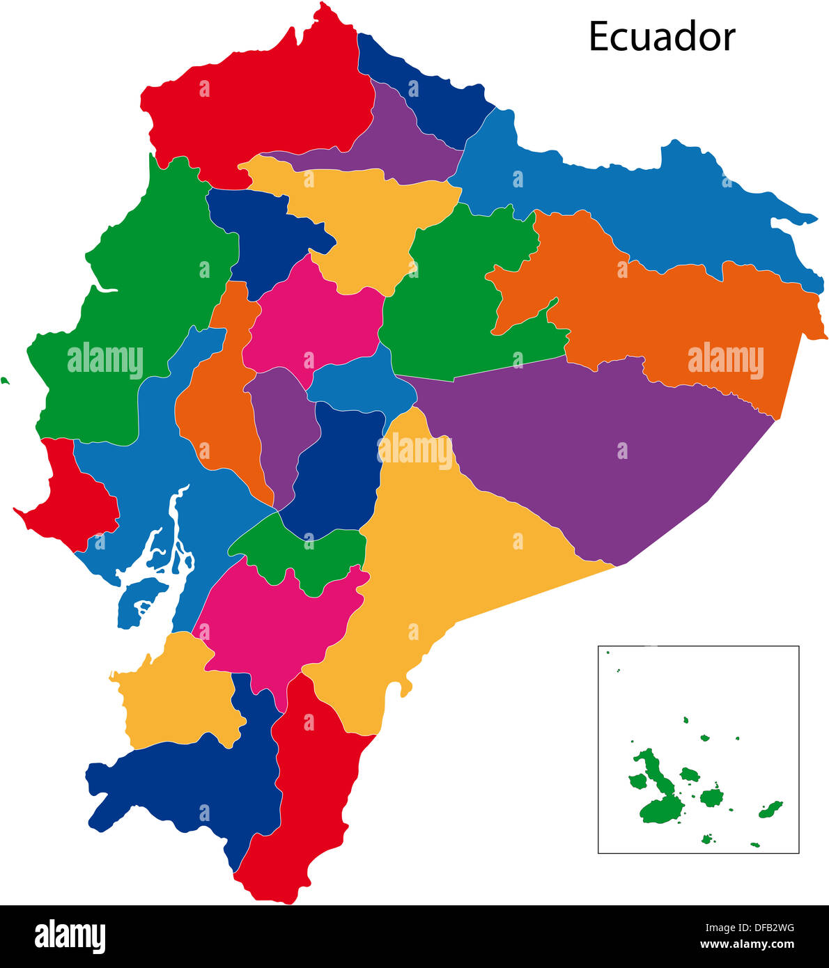 Colorful Ecuador map Stock Photo - Alamy