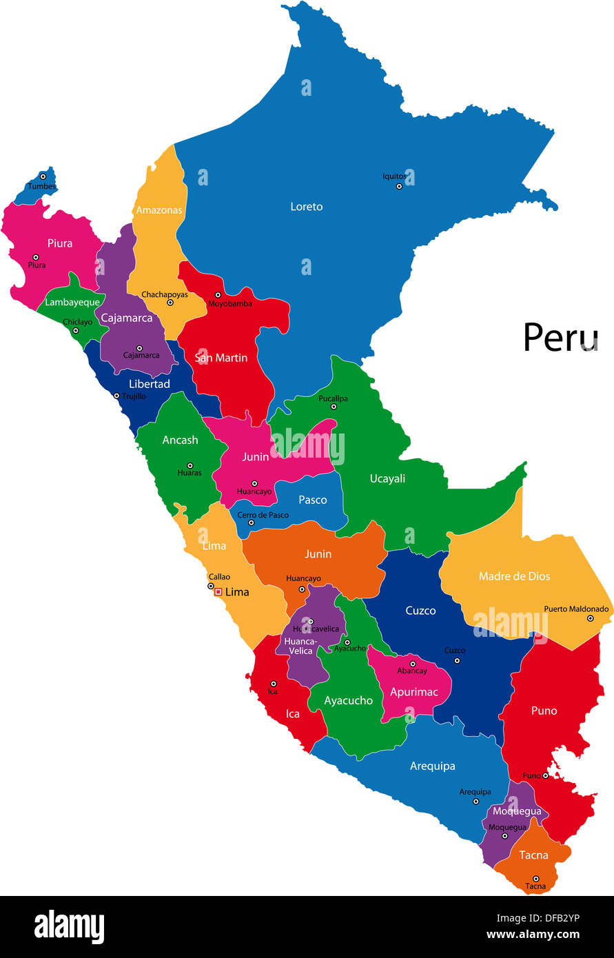 Lima province map hi-res stock photography and images - Alamy